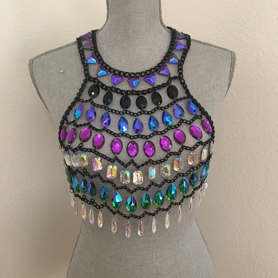 Lauren’s Green crop top body chain – KnightBeauties