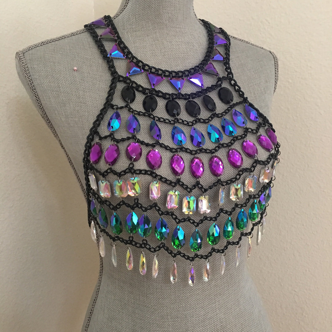 Lauren’s Green crop top body chain – KnightBeauties